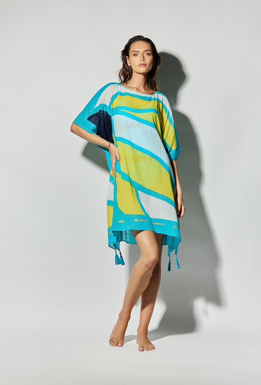 Bawełniane pareo z frędzlami